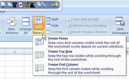 Freeze And Unfreeze Microsoft Office Excel 2003 Columns And Rows - Techyv.com